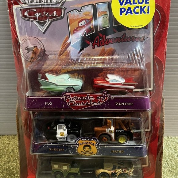 Pixar | Toys | 3 Disney World Of Cars Value Pack Flo Ramone Sheriff ...